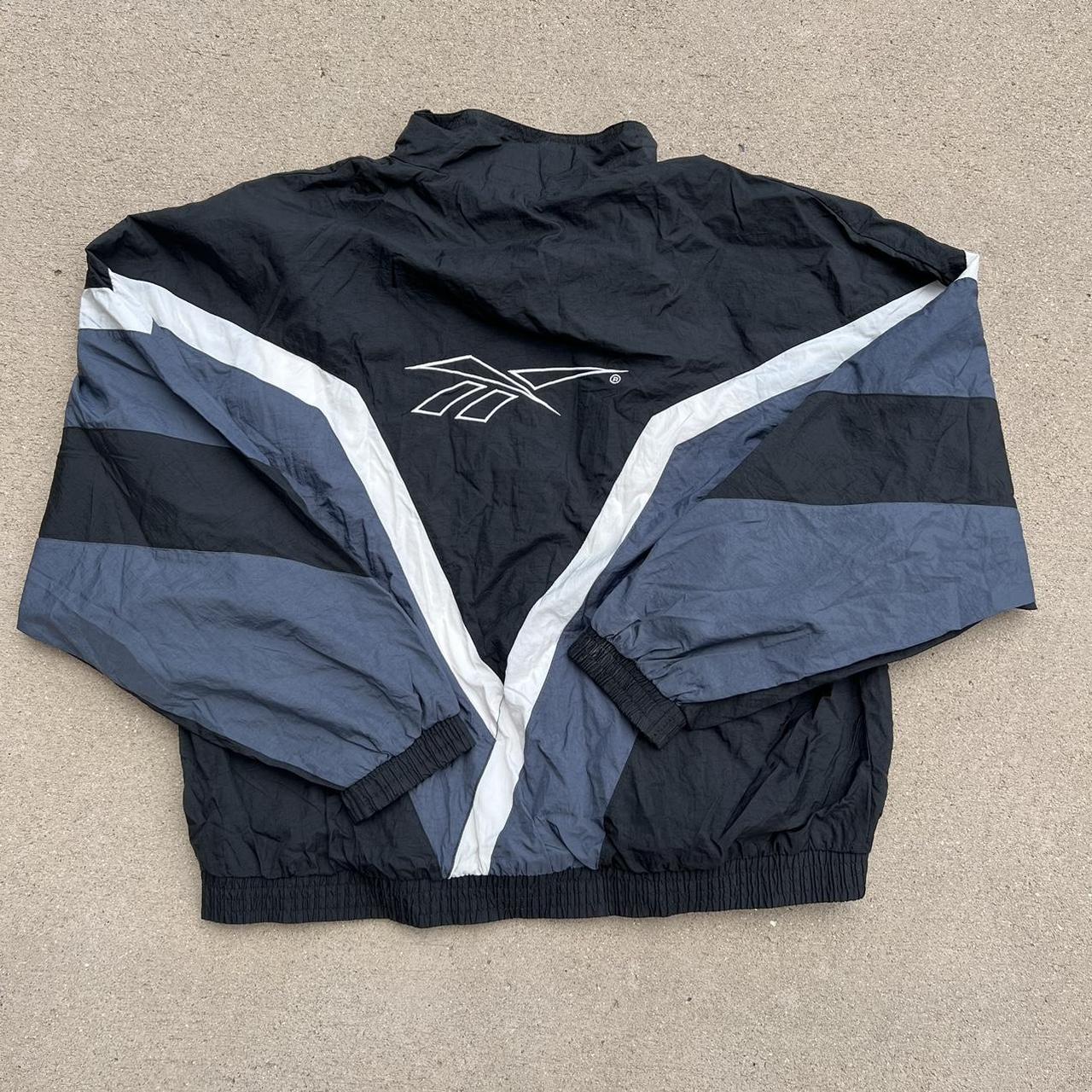 Vintage 80s 90s Black Striped Color Block Reebok... - Depop