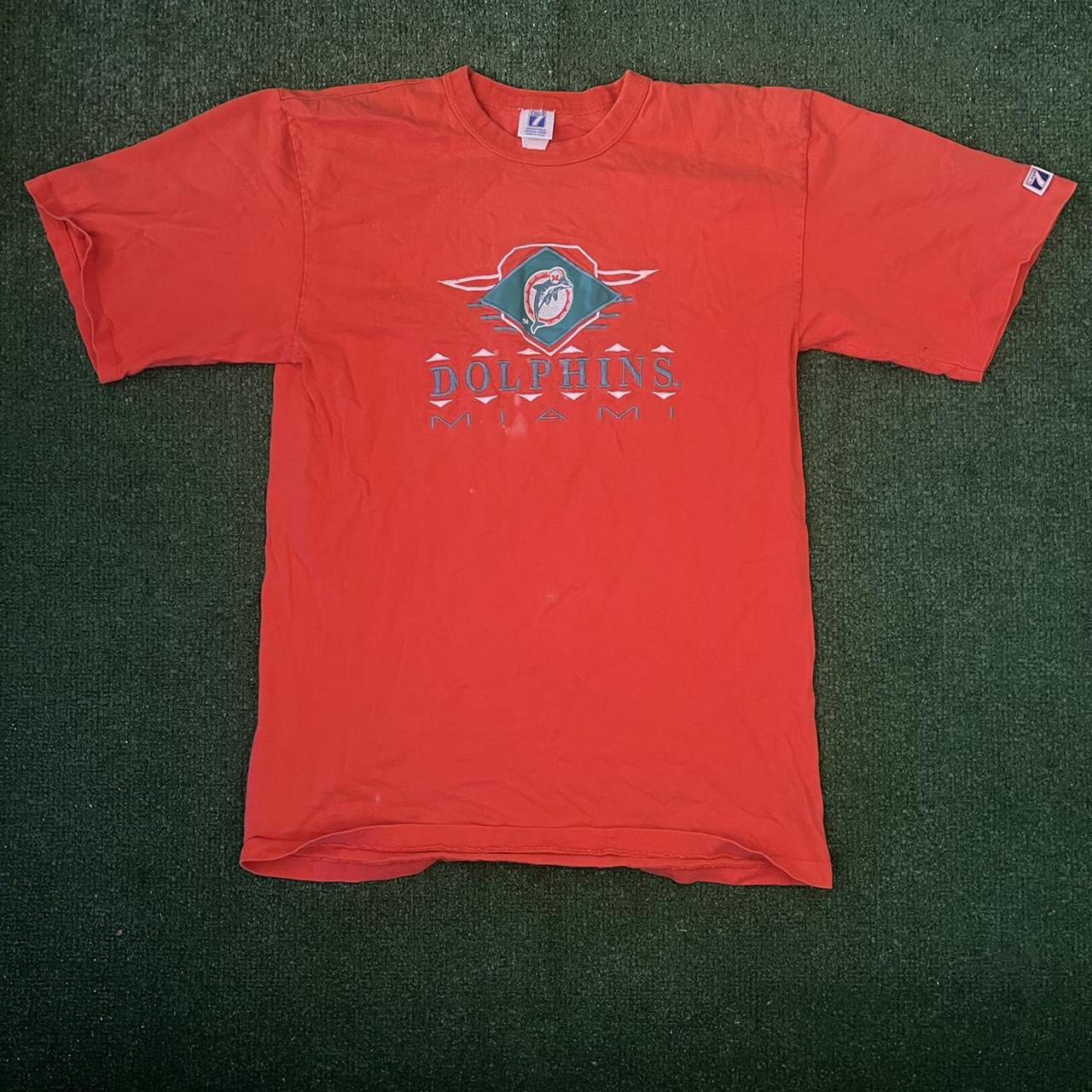 Vintage Miami Dolphins Tee Stains Shown - Depop