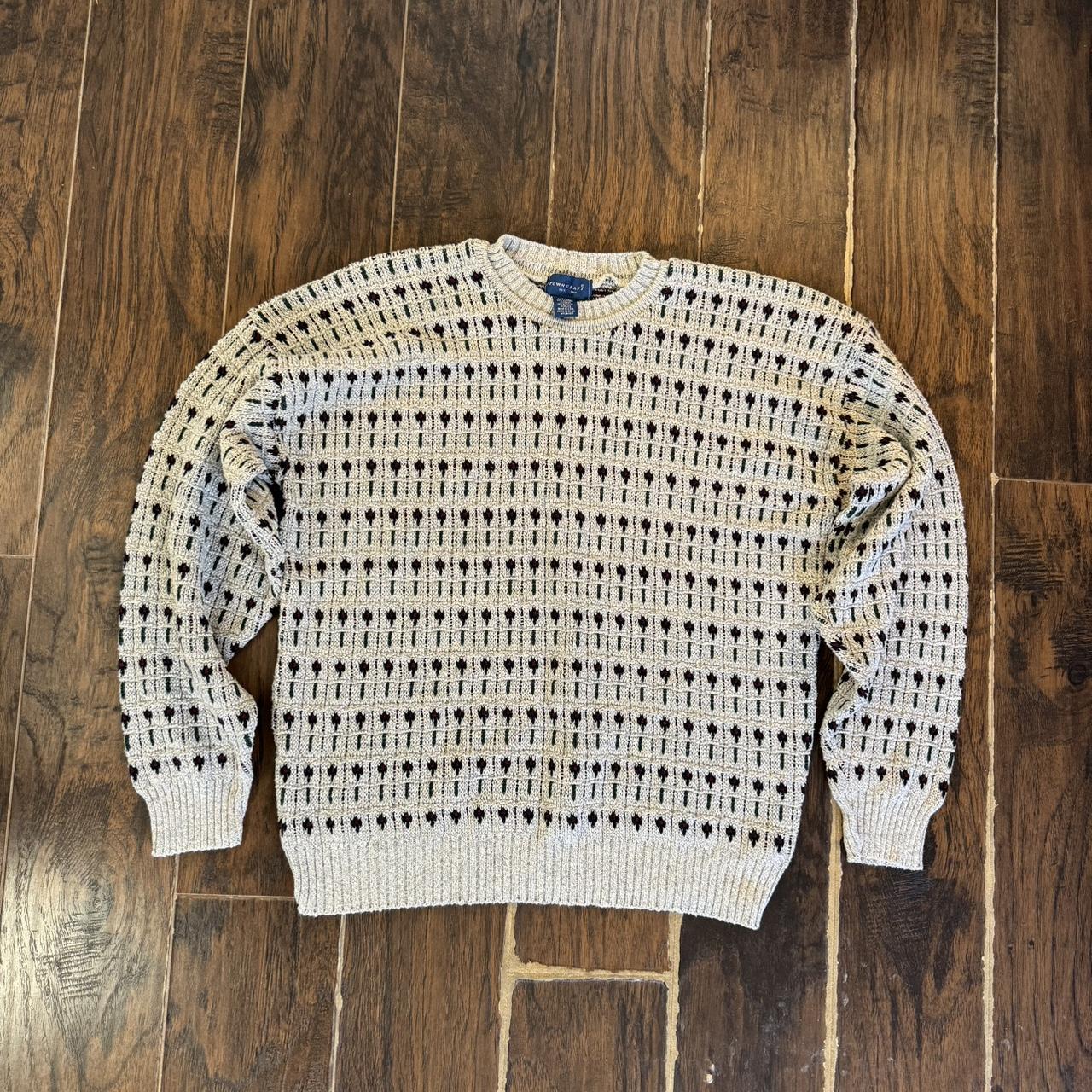 Vintage Town Craft Knitted Sweater Size XLT Green,... - Depop