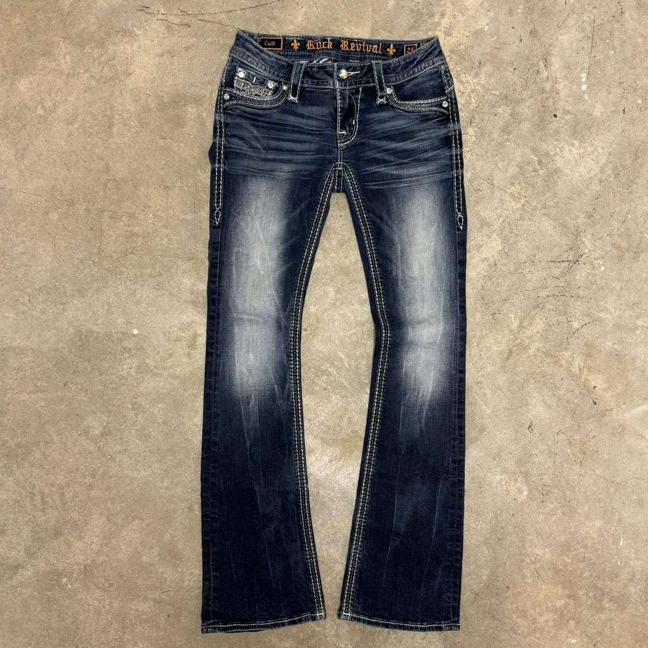 Y2K Rock Revival Boot Cut Jeans • Size 25... - Depop