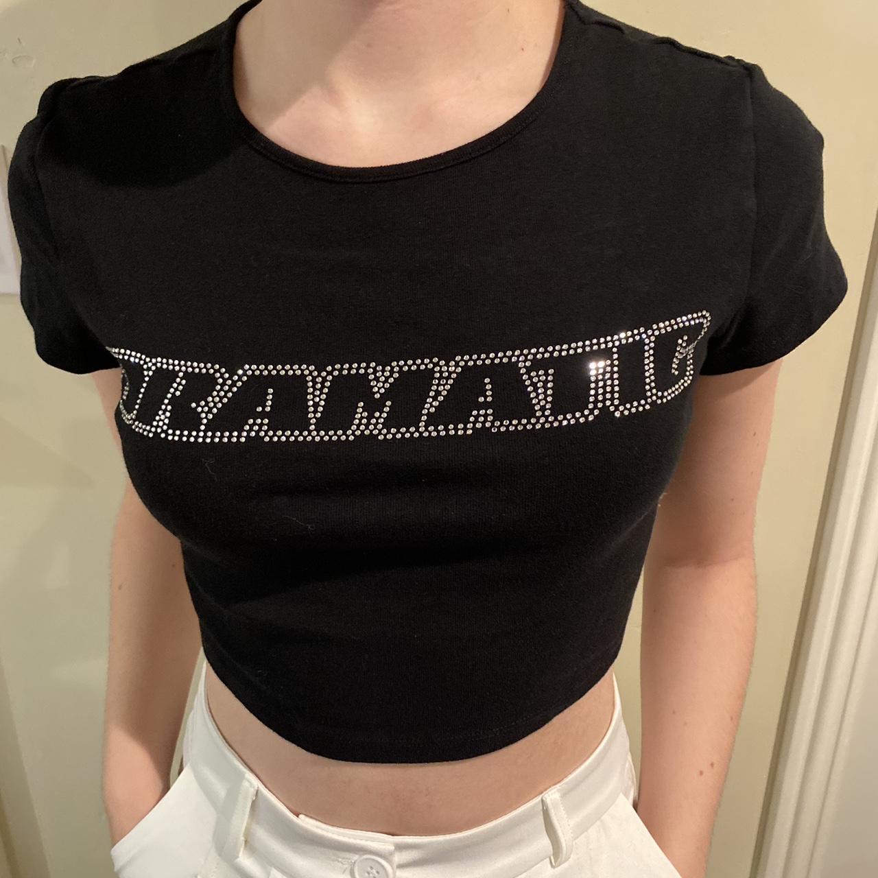 Y2K rhinestone crop top. #bling #y2k - Depop