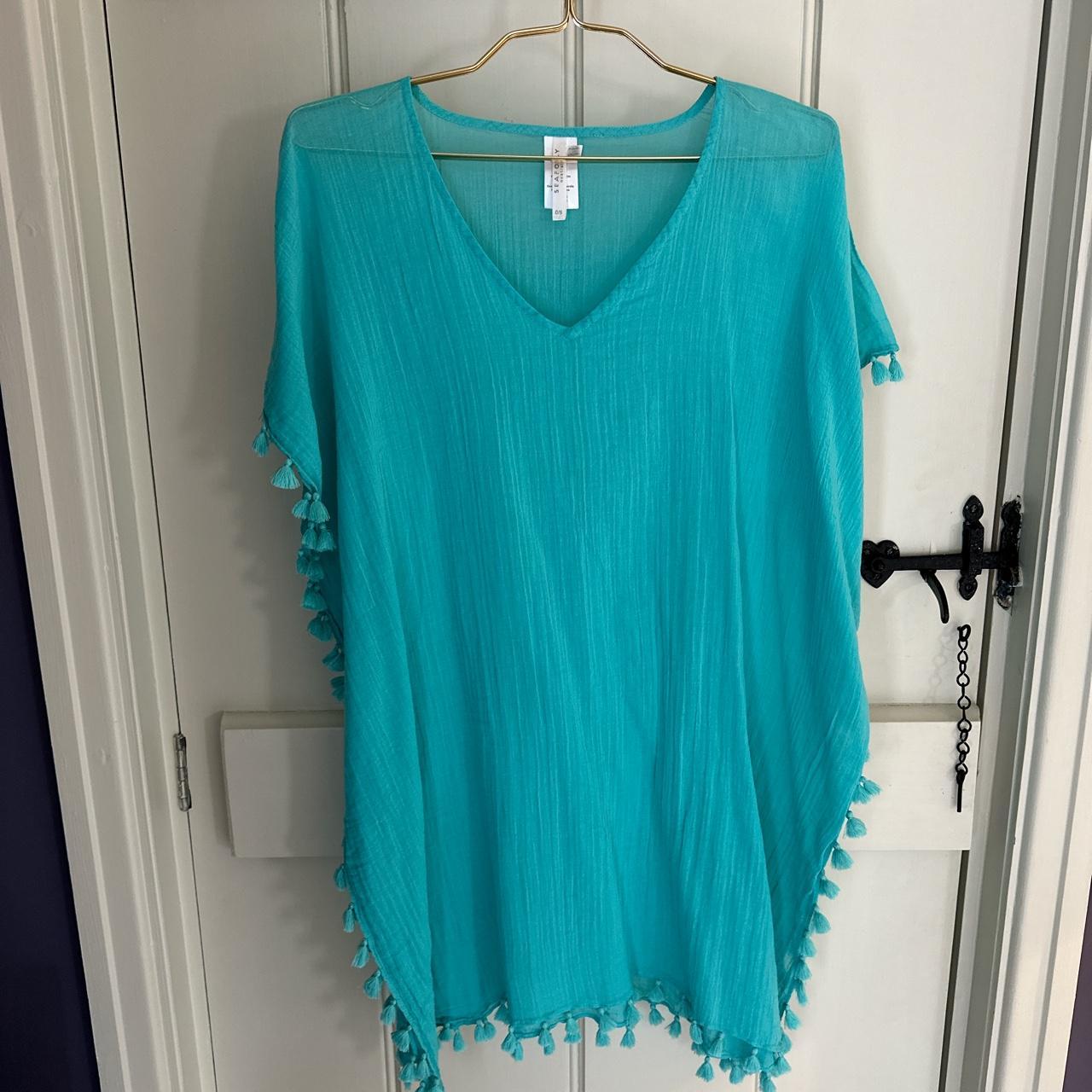 Seafolly beach coverup Turquoise, one size, never... - Depop