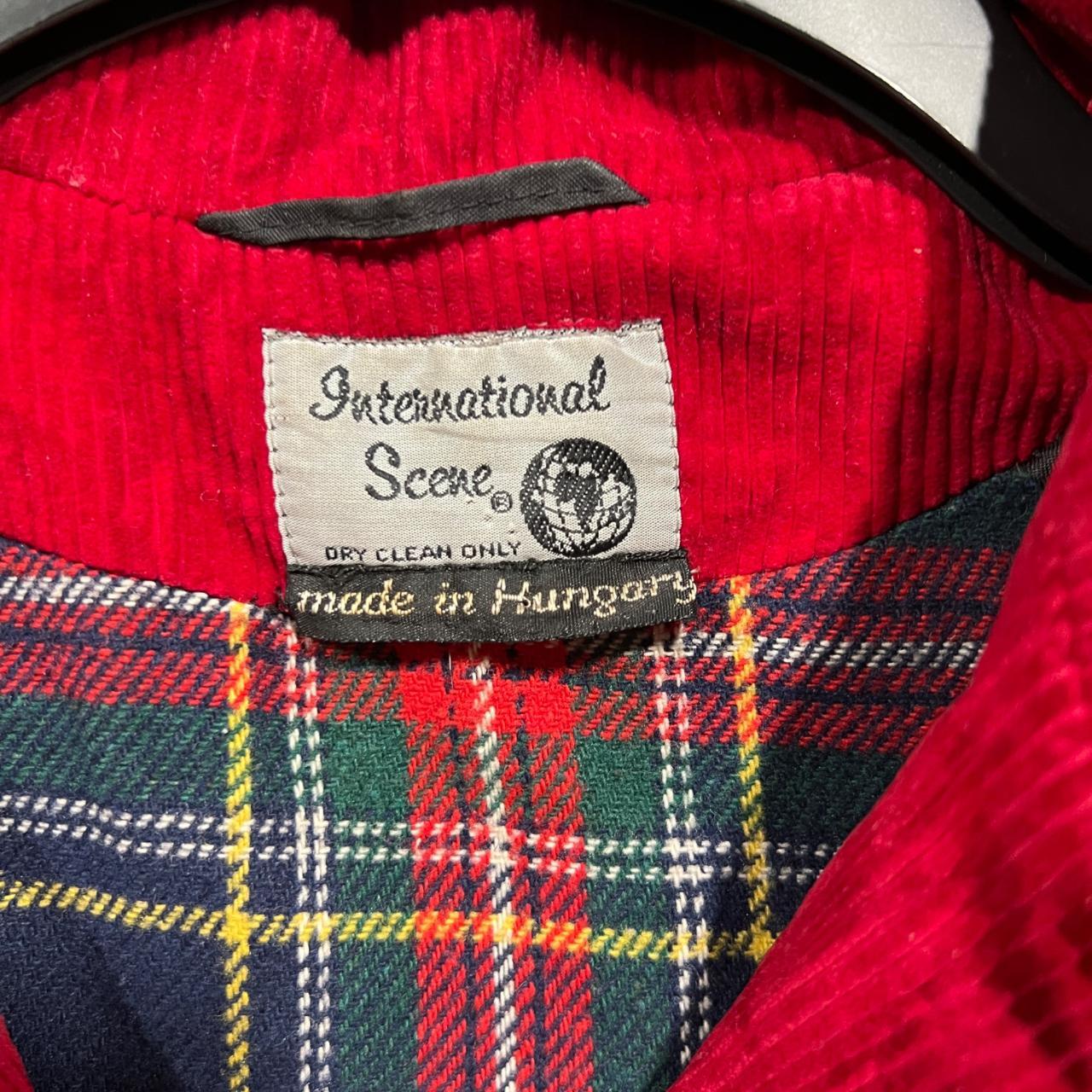 vintage international scene red corduroy jacket size... - Depop
