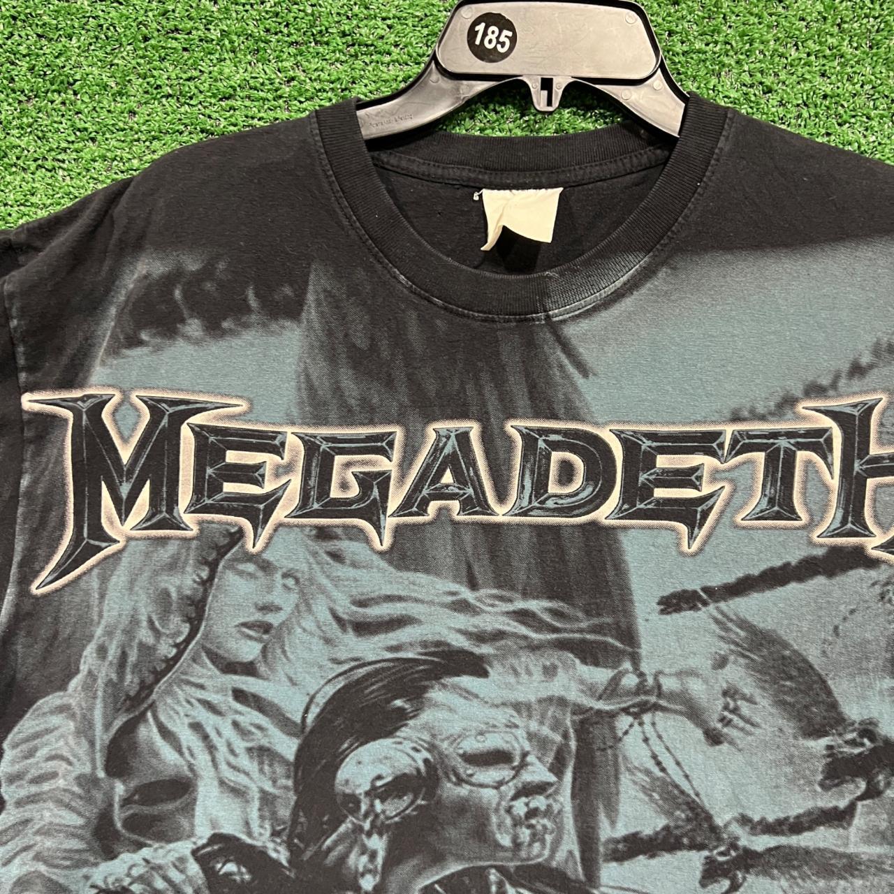 Vintage megadeth all over print t-Shirt size... - Depop