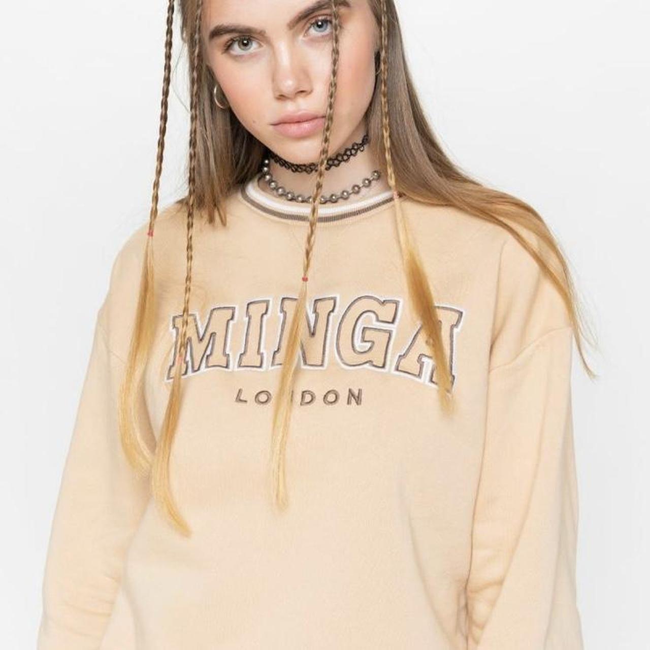 Minga London sweatshirt beige size uk 10 Hardly worn... - Depop