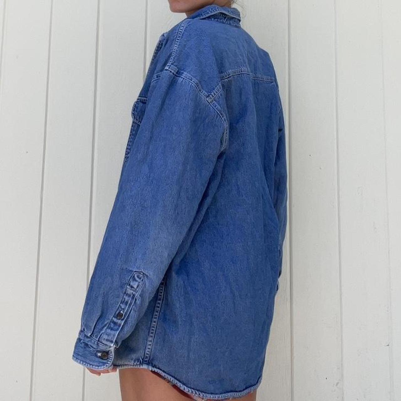 The coziest Stanley denim Jean jacket with fleece... - Depop