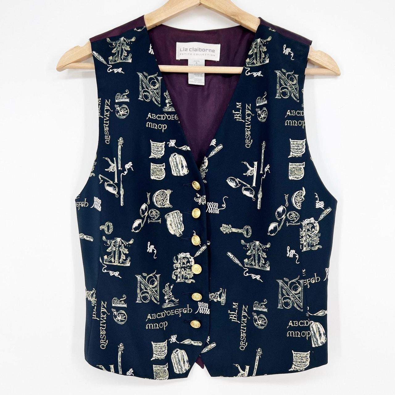 Vintage Liz Claiborne Petite Button Vest Women's... - Depop