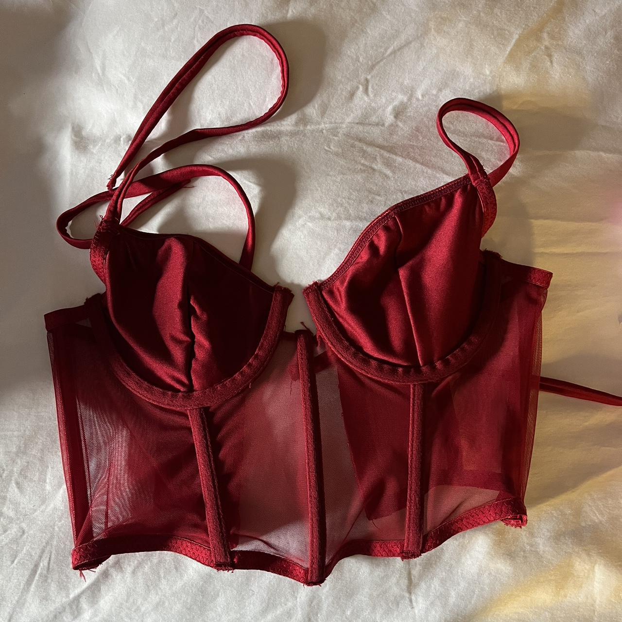 Kat the Label Femme Bustier Deep Red (SOLD OUT ON... - Depop
