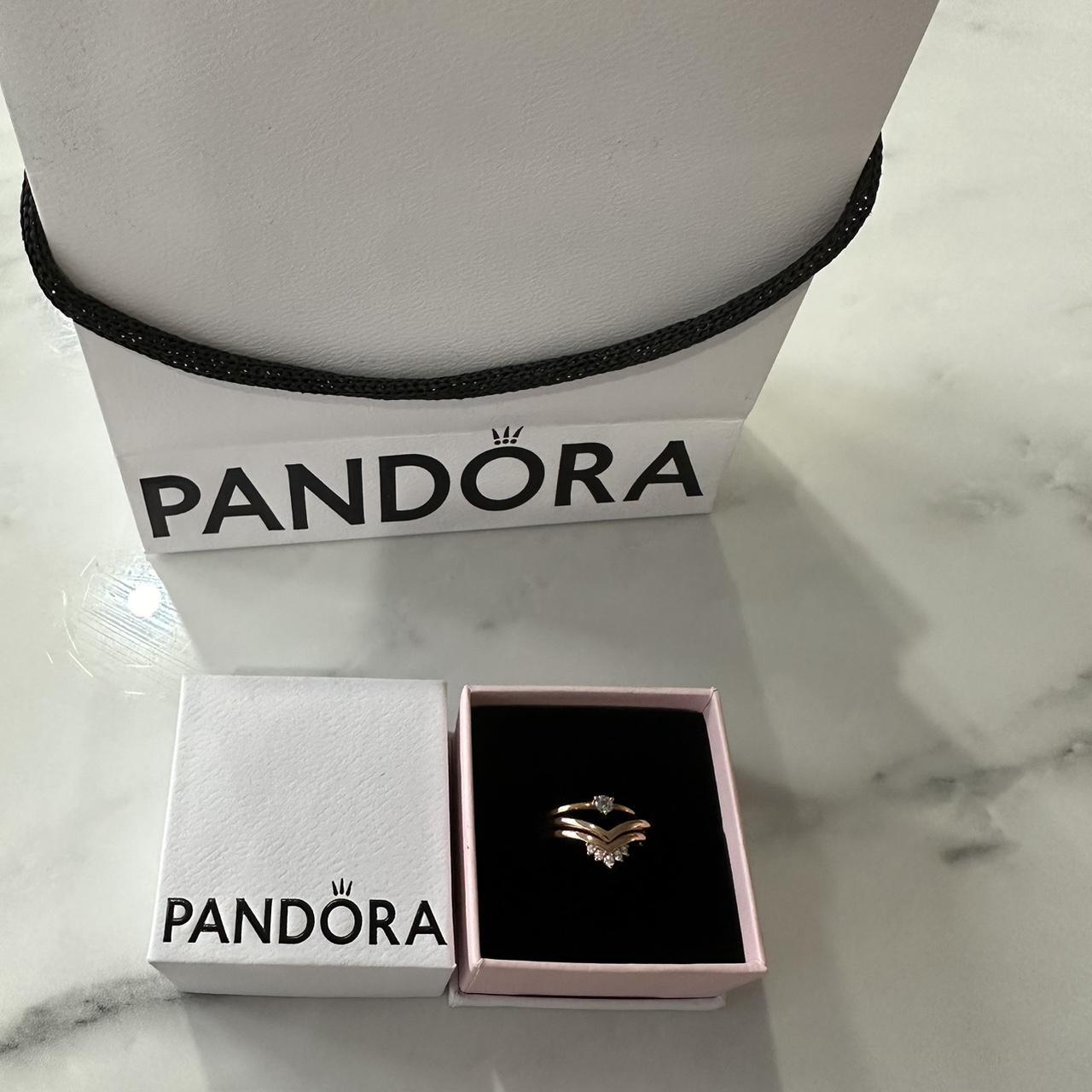 Pandora stacking ring set - 3 individual rings. Blue... - Depop