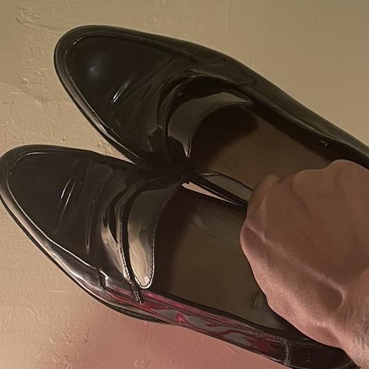 90s Patent leather loafers. Excellent condition. (A... - Depop