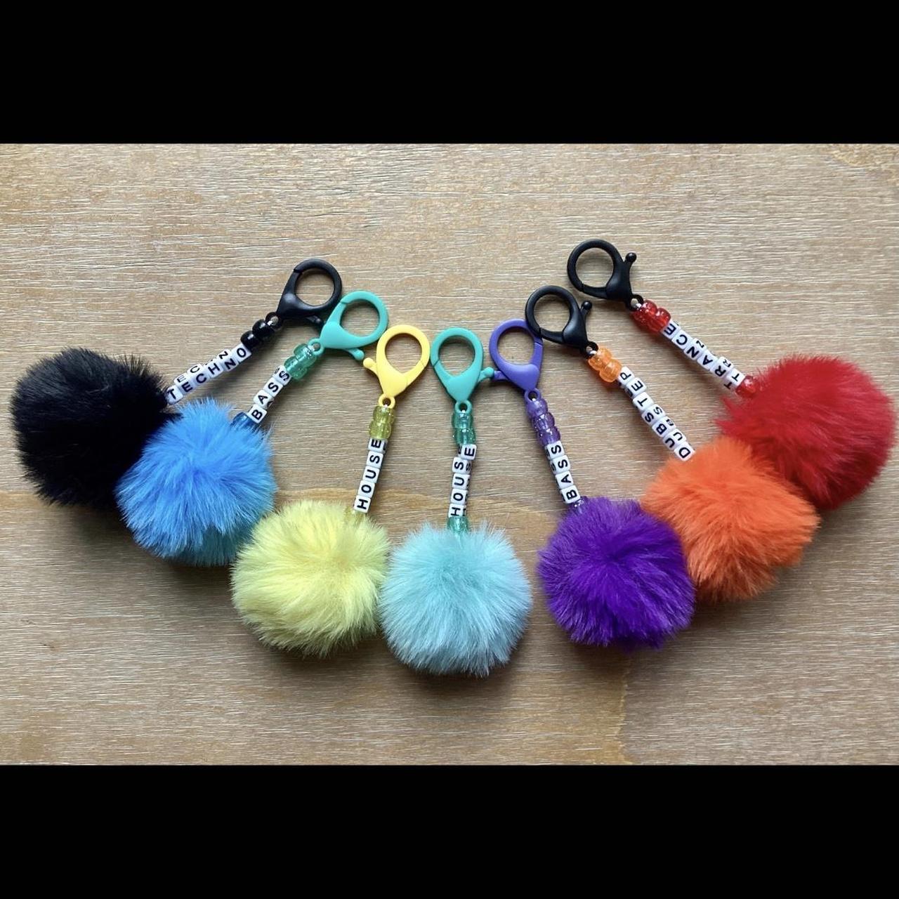 EDM genre kandi keychain gift pack. Includes 7 fluff... - Depop