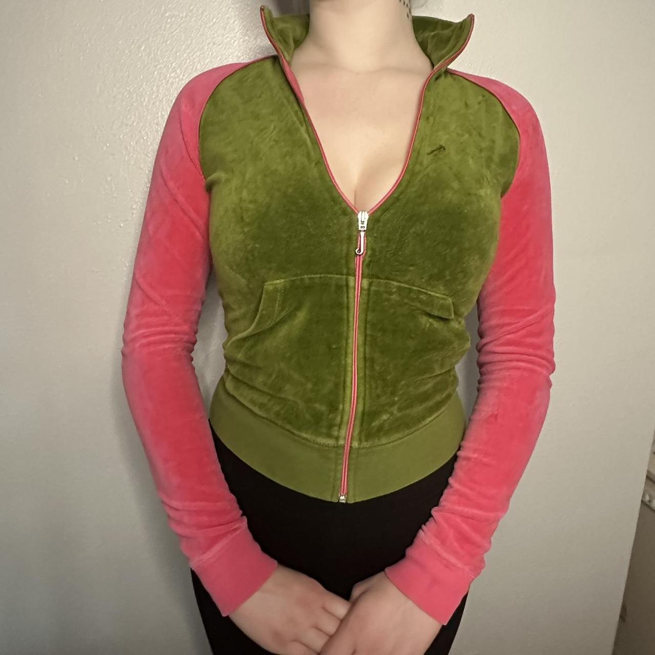 SUPER RARE juicy couture velour jacket pink and... | Depop
