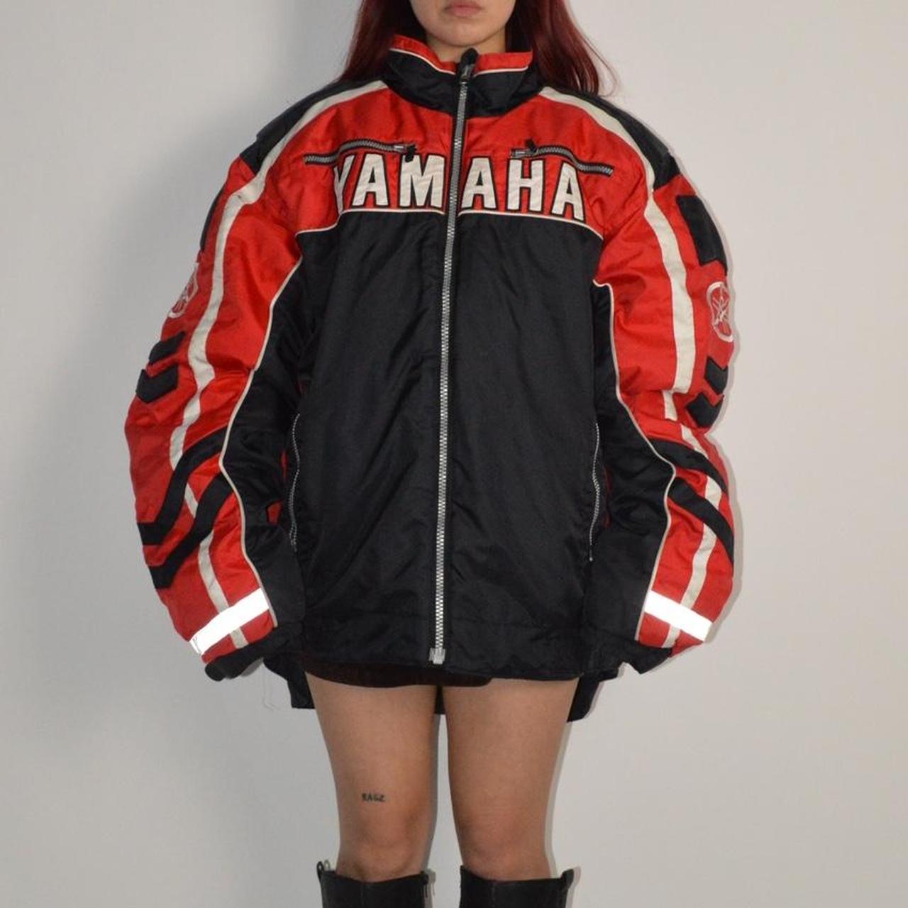 Vintage Yamaha Racing Puffer Jacket Size XL TALL... - Depop