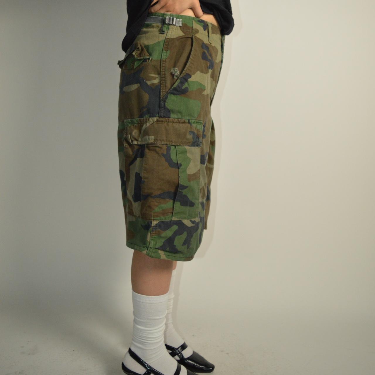 Vintage Camo Military Jorts Waist 30” Rise 12”... - Depop