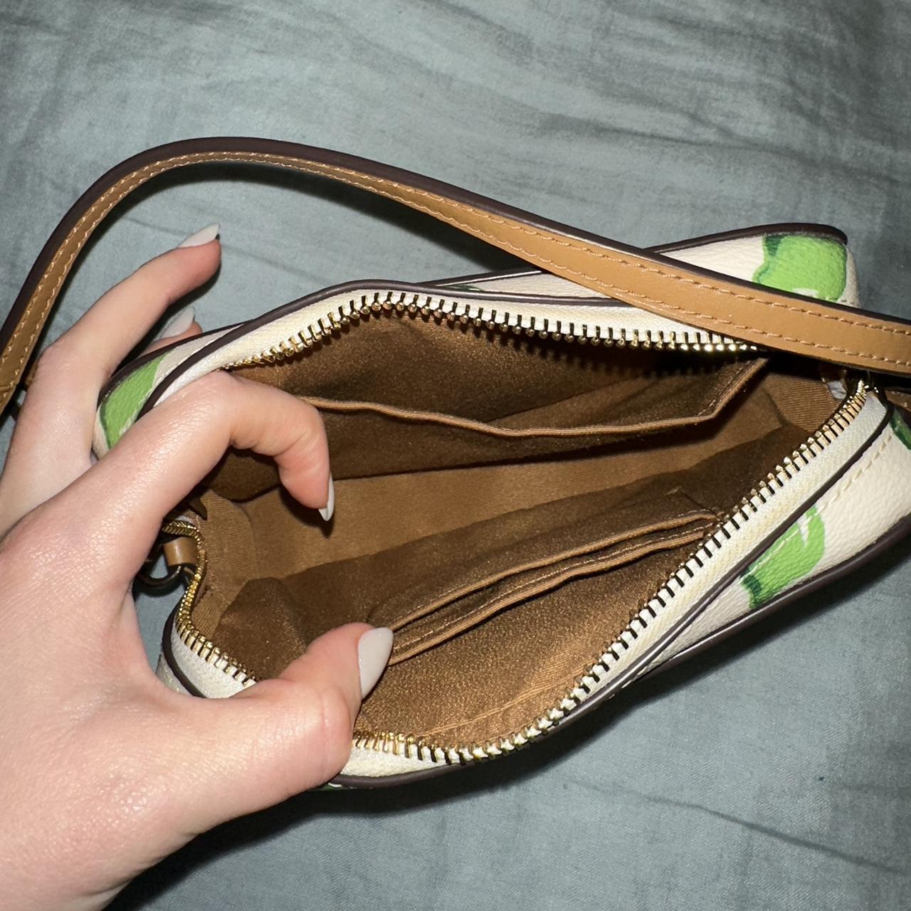 Coach lime print crossbody camera bag, used once,... | Depop