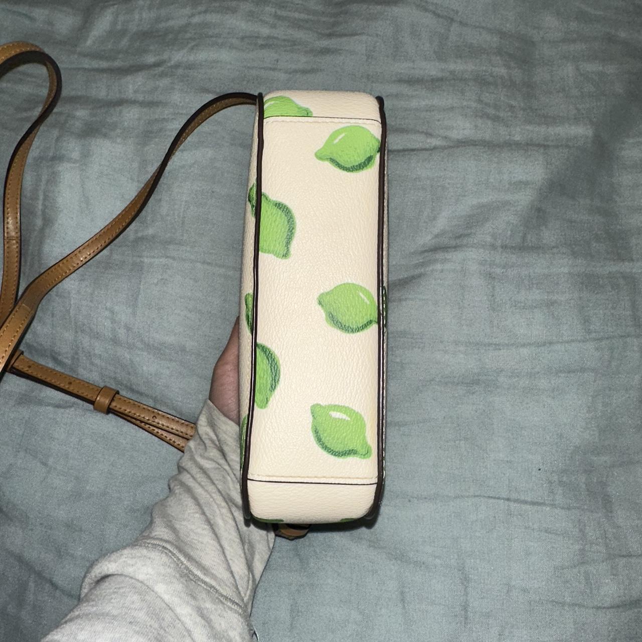 Coach lime print crossbody camera bag, used once,... | Depop