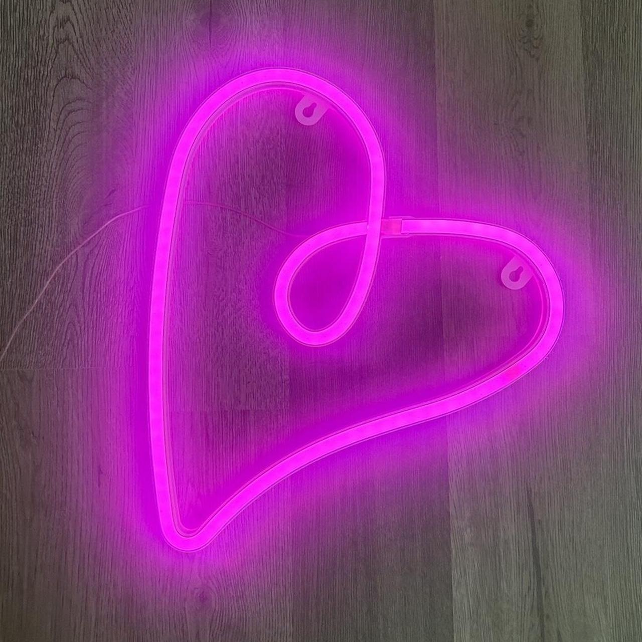 Pink LED heart sign Super cute for college room or... - Depop