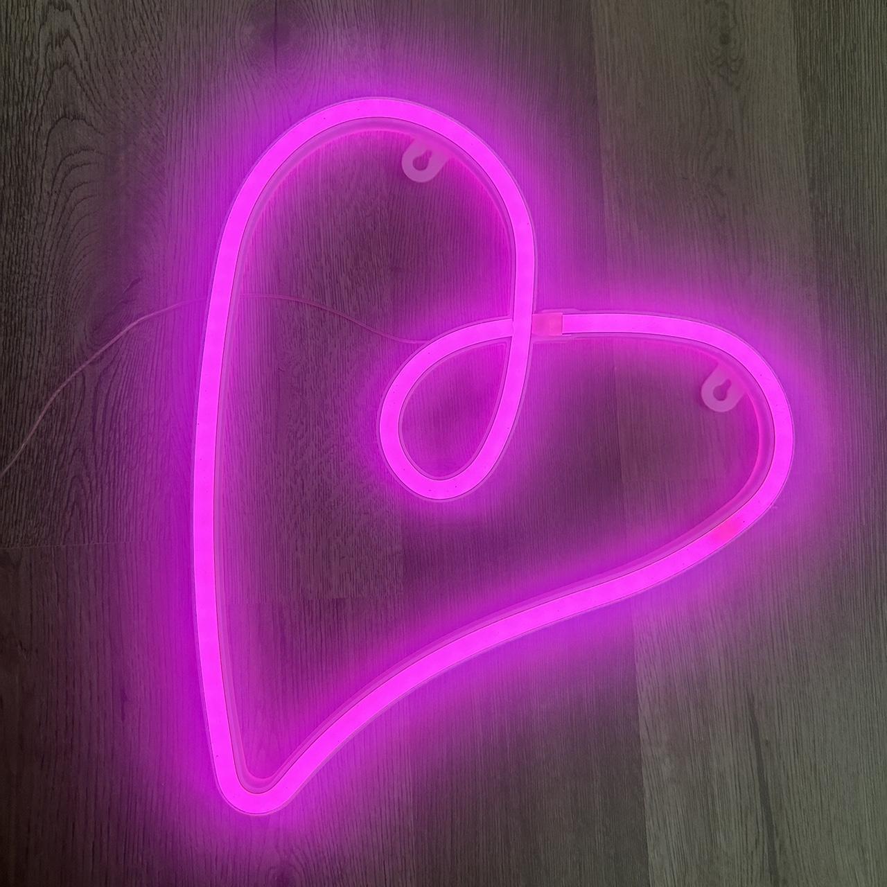 Pink LED heart sign Super cute for college room or... - Depop