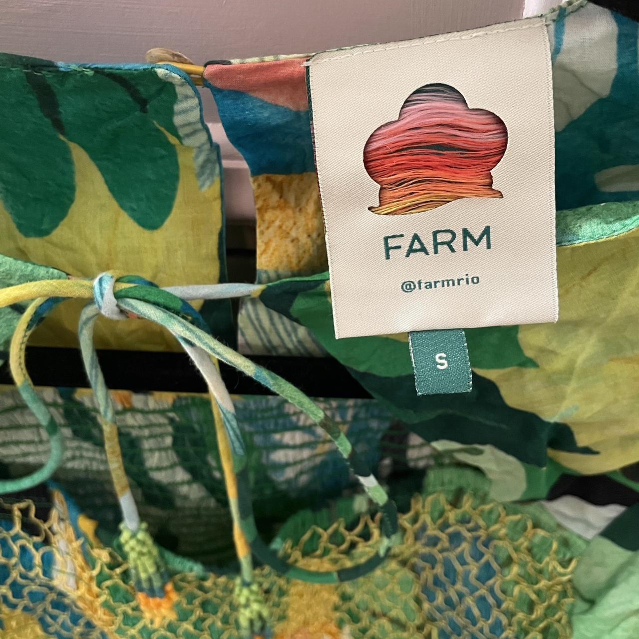 Farm Rio puff sleeve corset style Blouse size small... - Depop