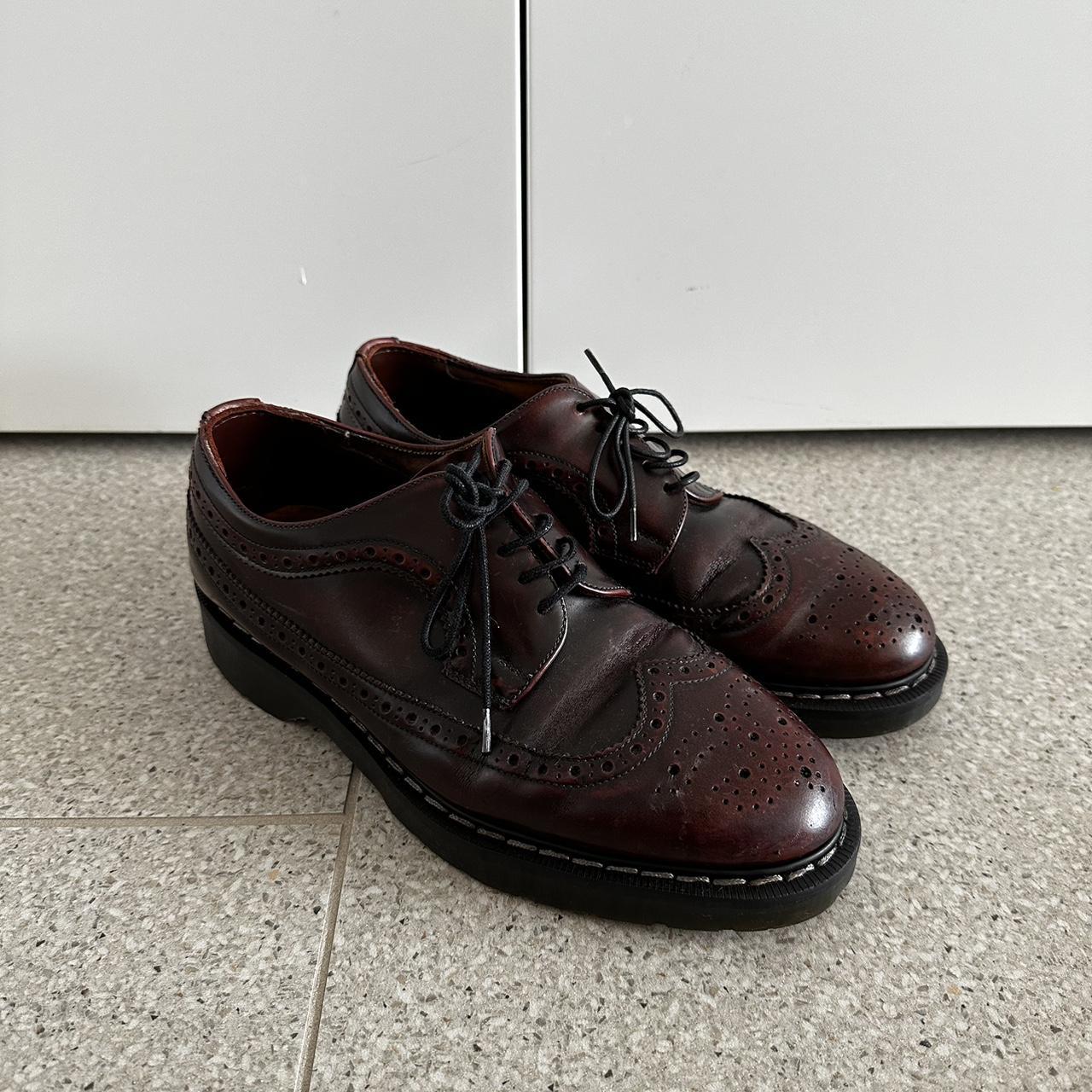 Solovair Burgendy Brogues Made in England Over 140... - Depop
