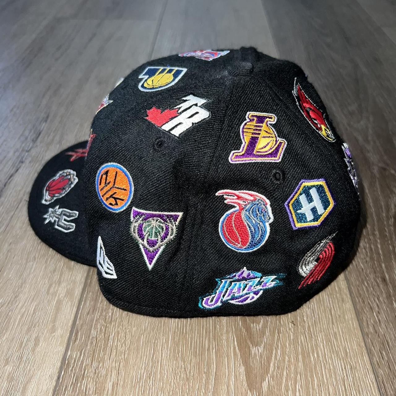 Vintage NBA New Era Fitted Hat Size: 7 1/4 GREAT... - Depop