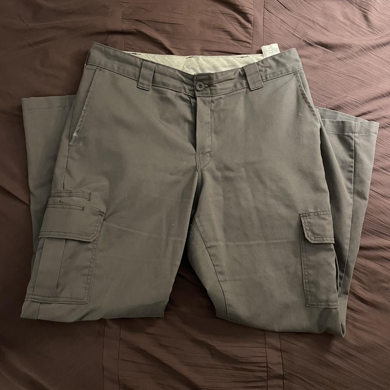 dickies flex regular fit dark grey cargo pants - Depop