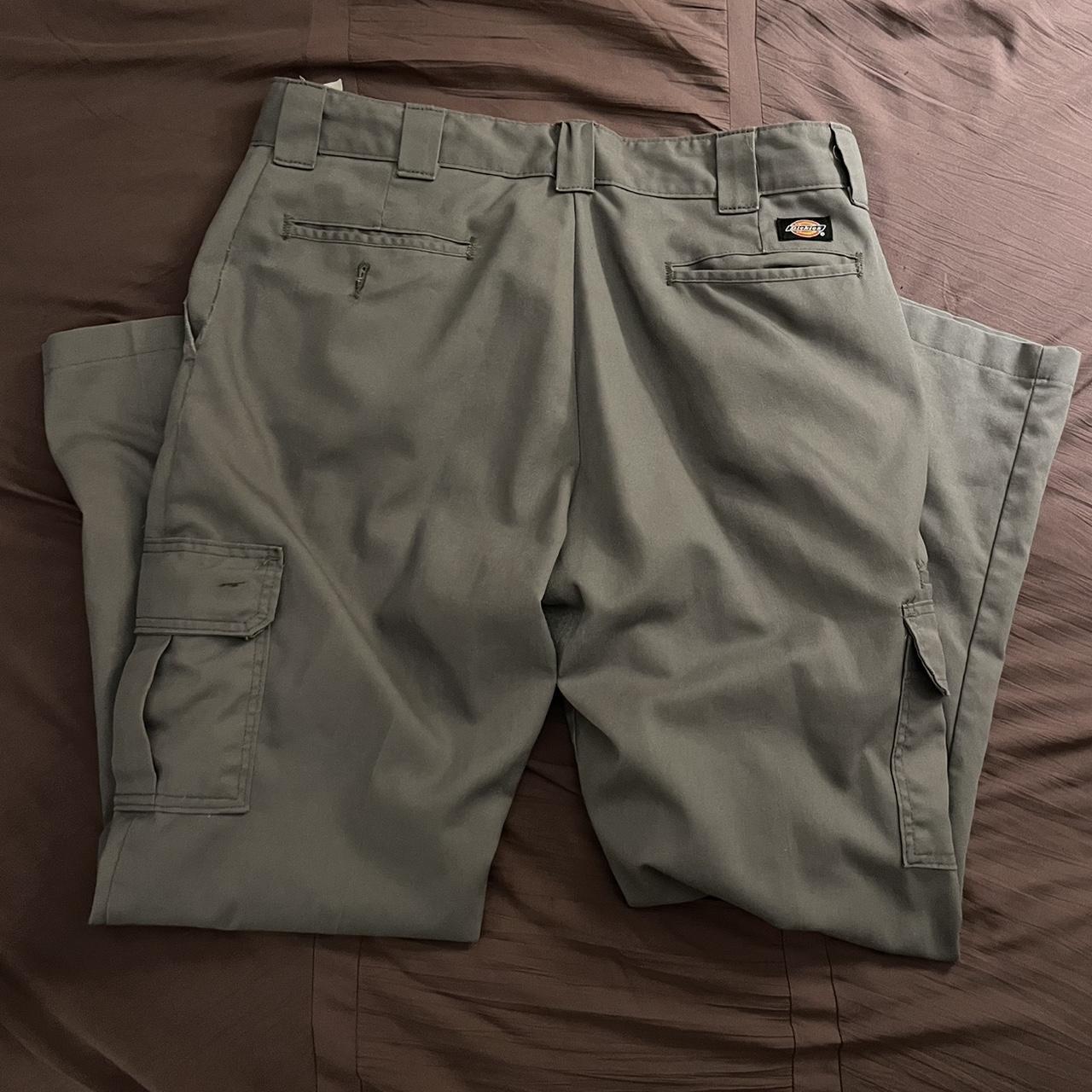 dickies flex regular fit dark grey cargo pants - Depop