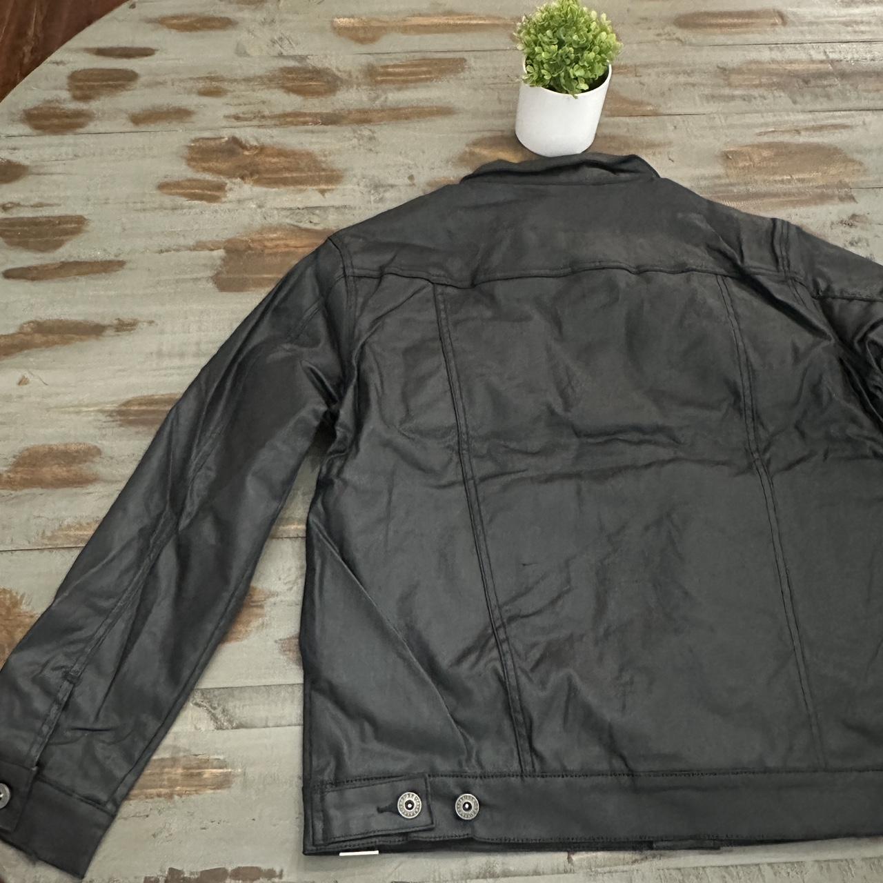 valabassas black wax denim jean jacket, worn... - Depop