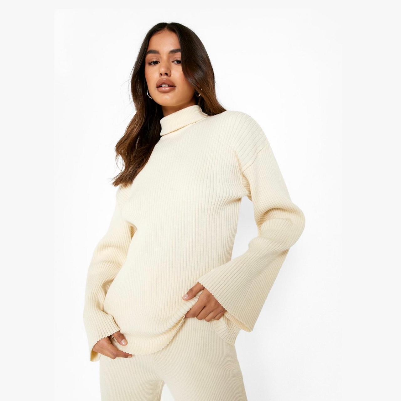 Cream oversized roll neck jumper completely new &... - Depop