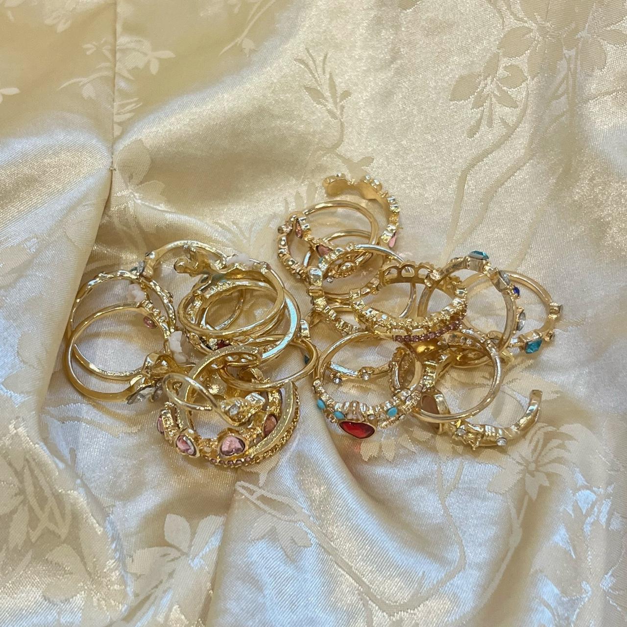 Random y2k gem ring (gold) x 1 （🔴 not eligible for... | Depop