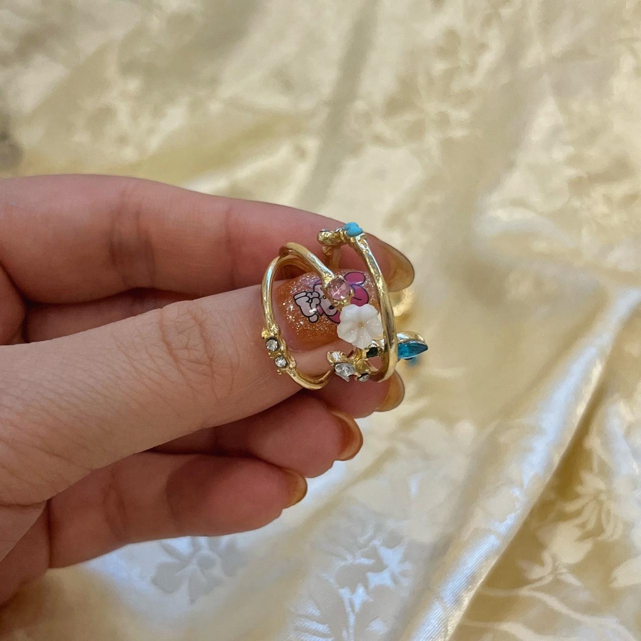 Random y2k gem ring (gold) x 1 （🔴 not eligible for... | Depop