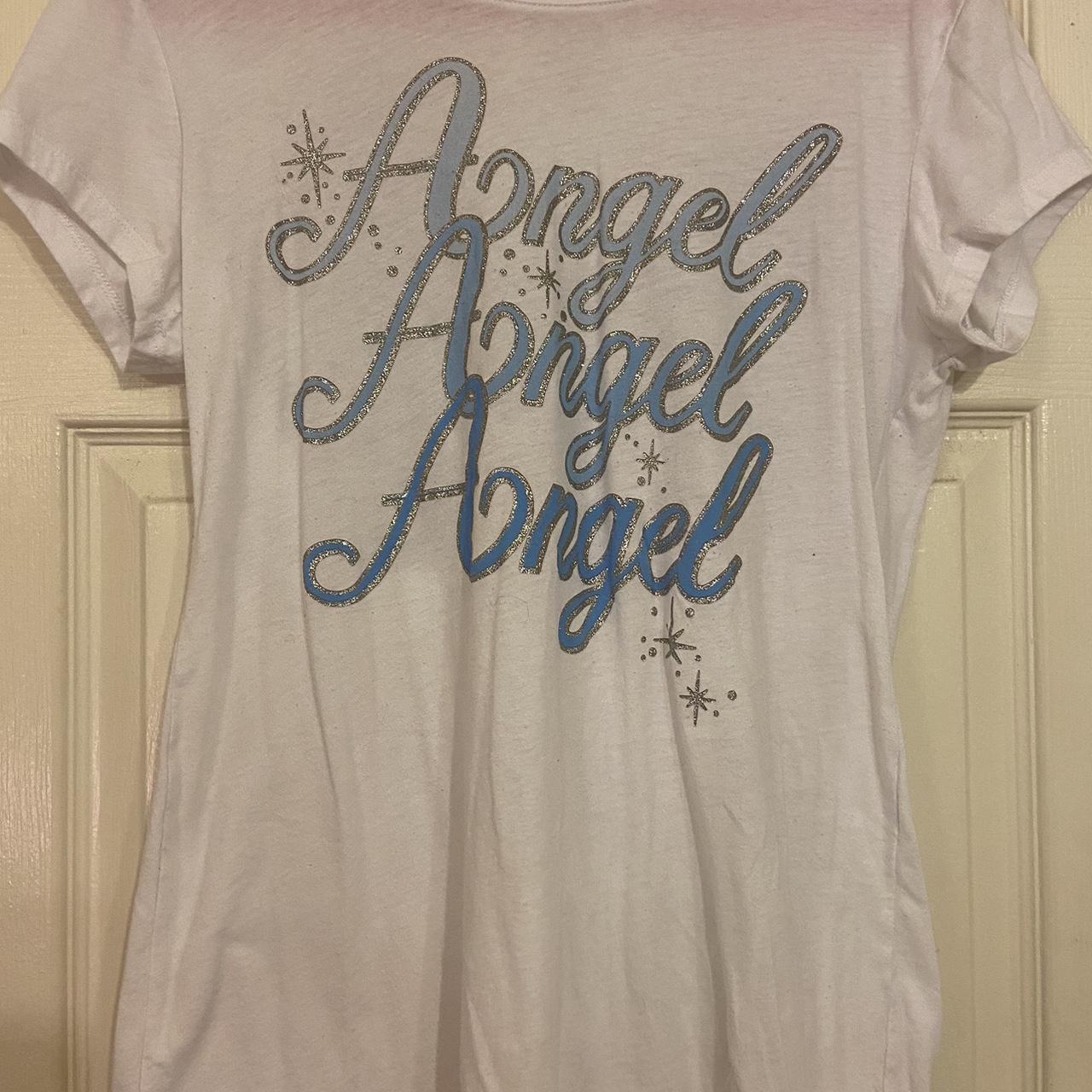 adorable angelic y2k white and silver angel... - Depop