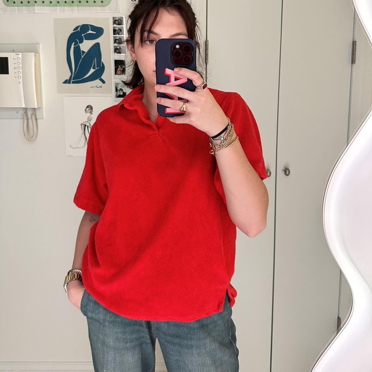 Super cute and comfy vintage red terry cloth... - Depop