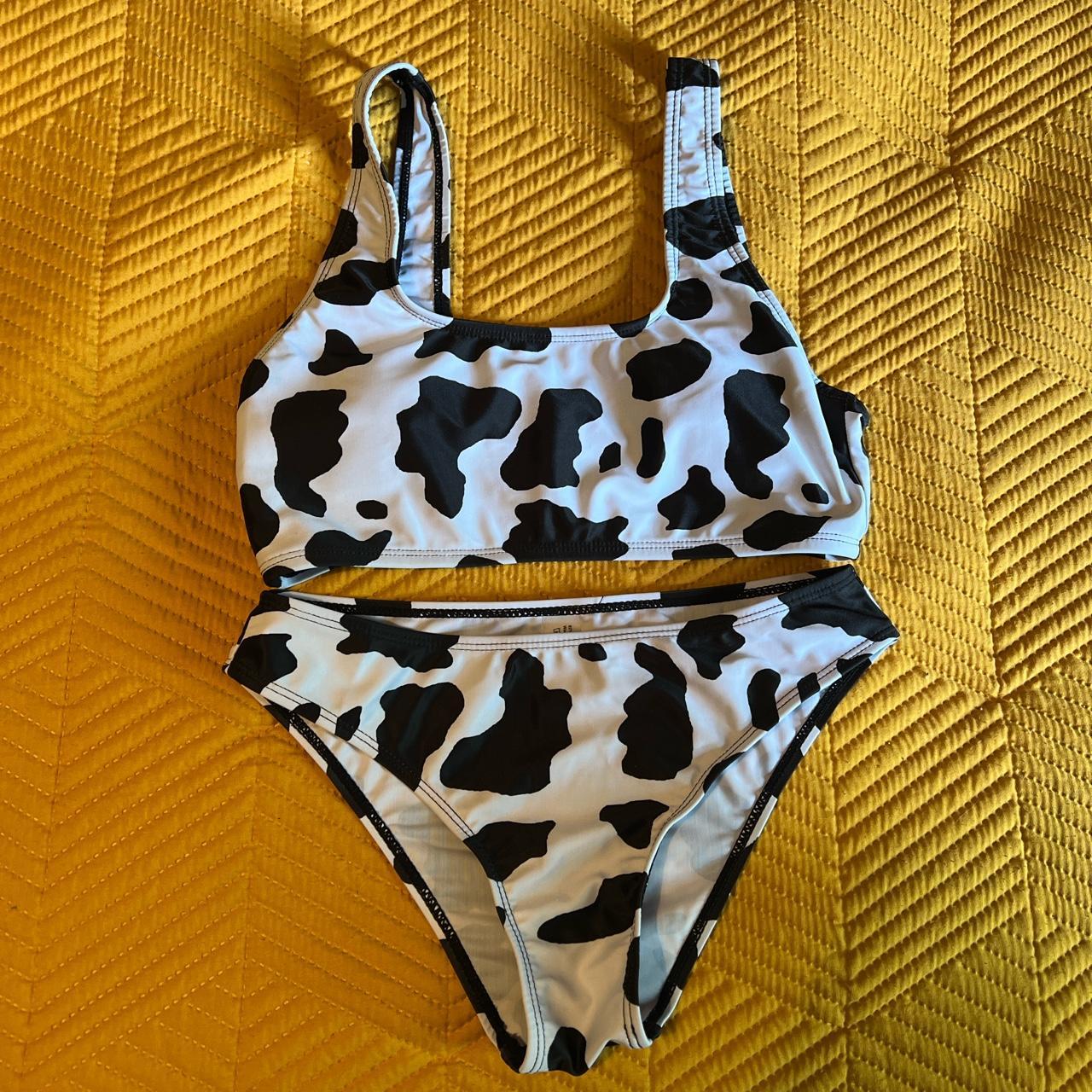 Cow Print rave outfit / swimsuit! Top worn for one... - Depop