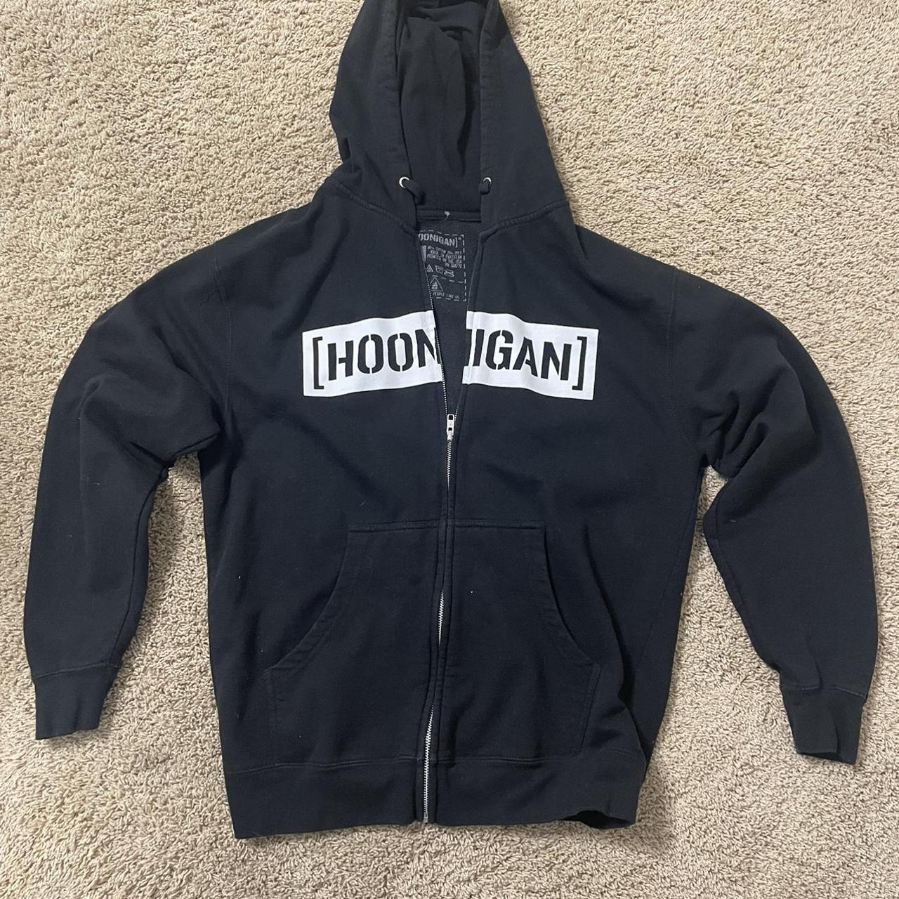 Black Hoonigan zip up. Very simple and nice piece.... - Depop