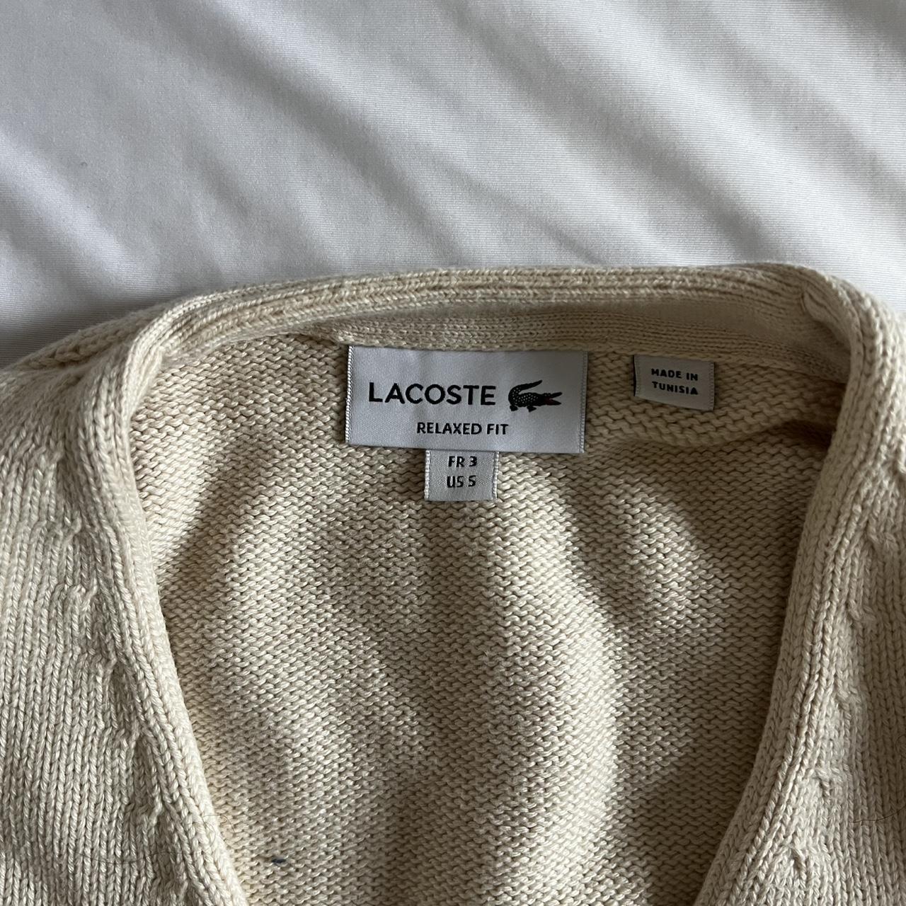 Lacoste Cream Vintage-style Cardigan Men’s... | Depop
