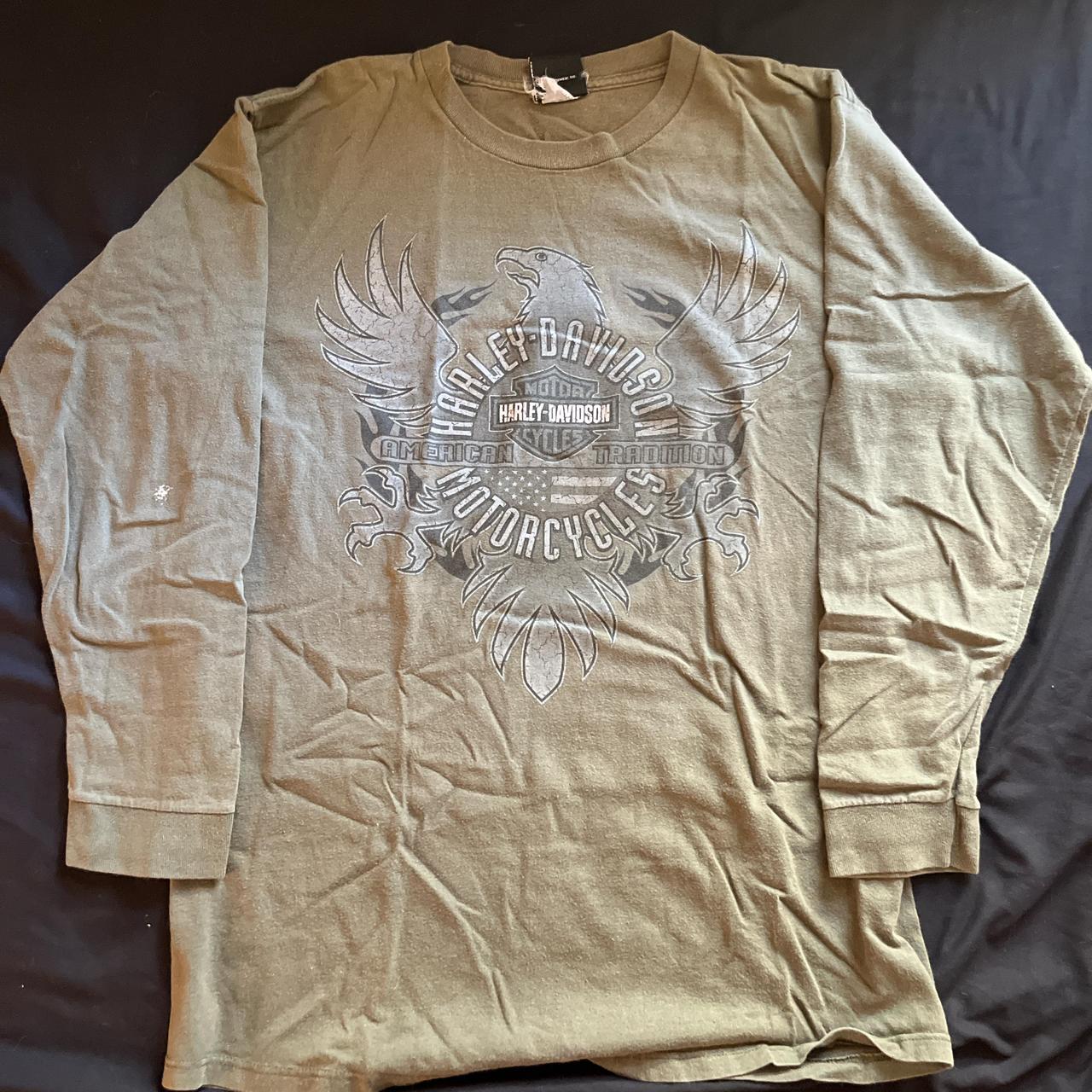 Olive green Harley Davidson long sleeve | Depop