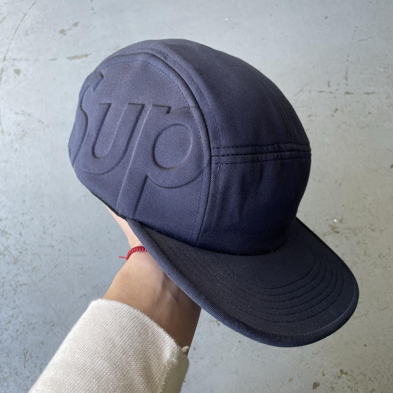 Supreme Men's Navy and Blue Hat | Depop