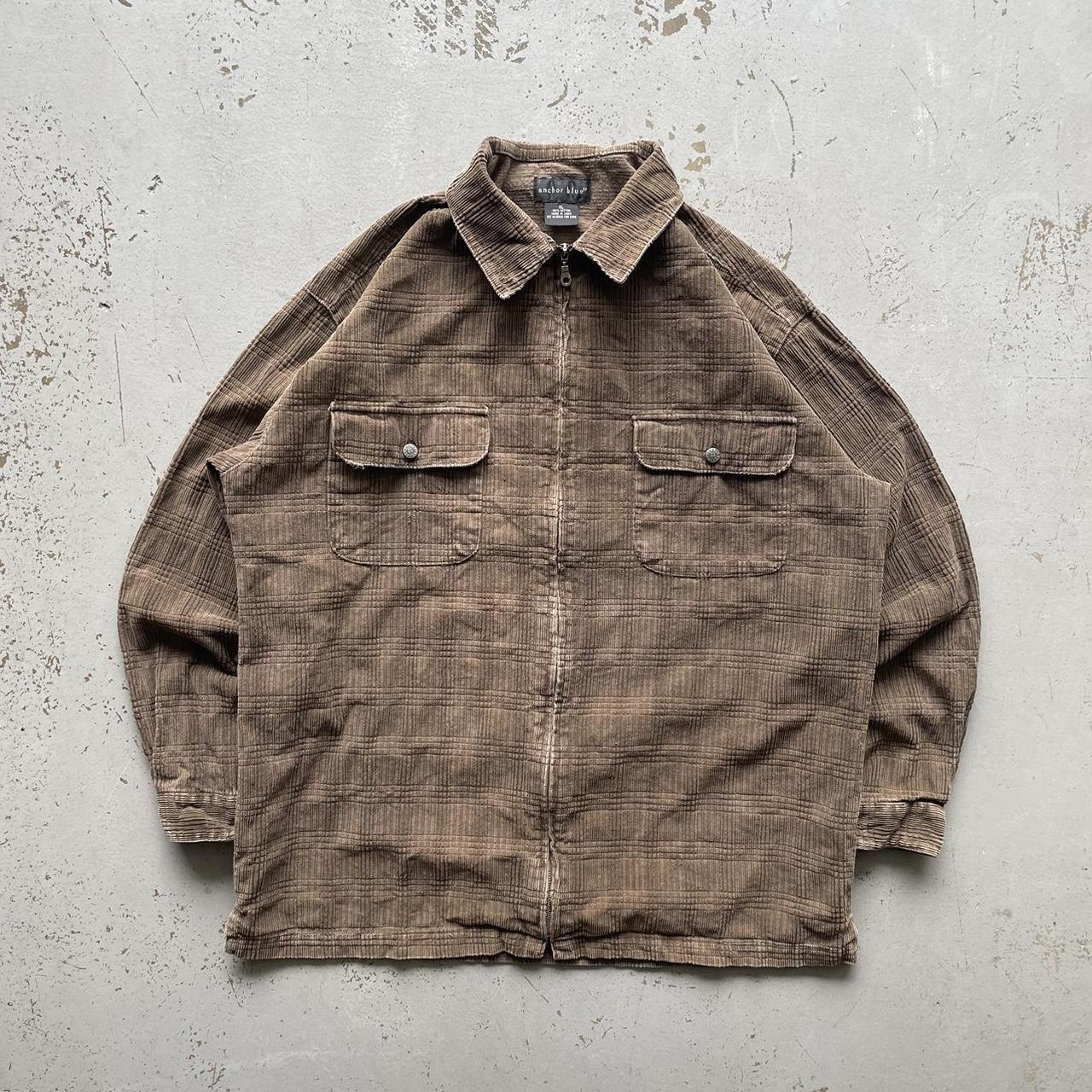 Anchor Blue Men's Brown and Khaki Jacket | Depop