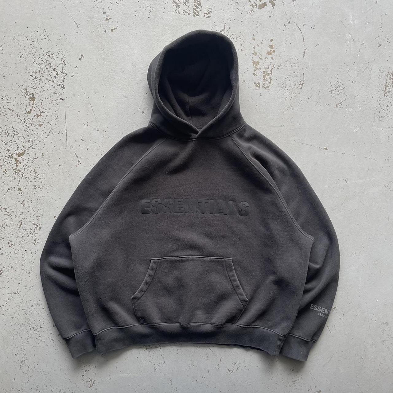 Essentials Men's Black Hoodie | Depop