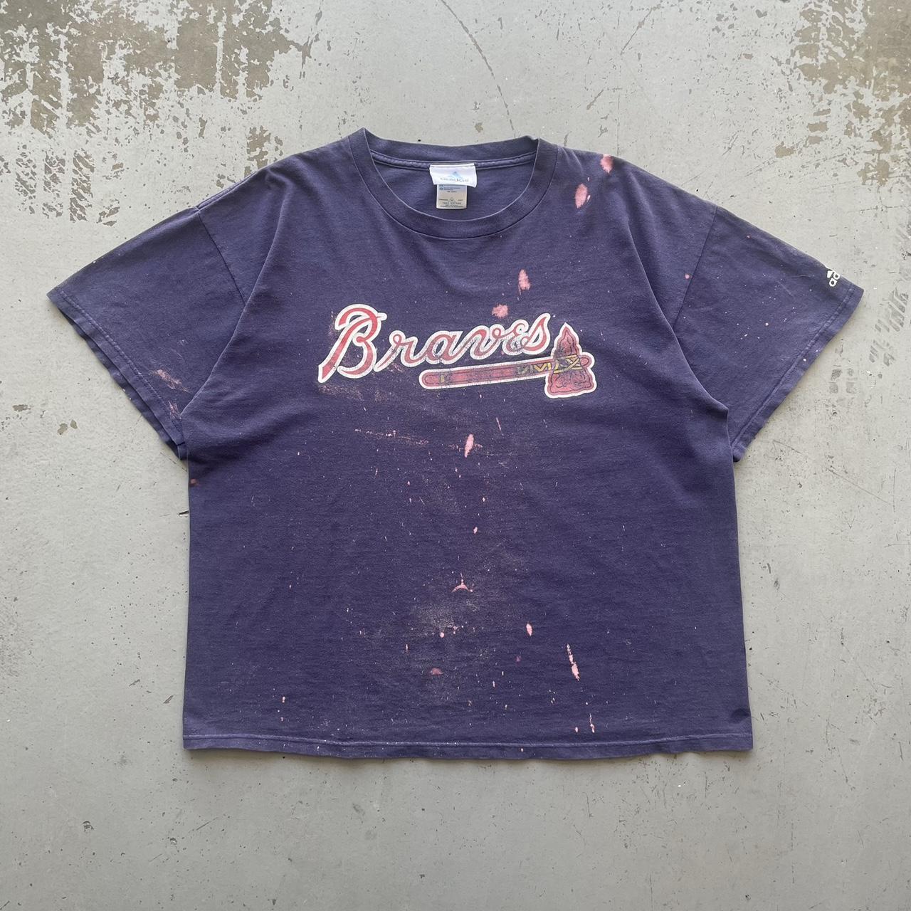 VINTAGE 00’S ADIDAS BRAND ATLANTA BRAVES THRASHED... - Depop