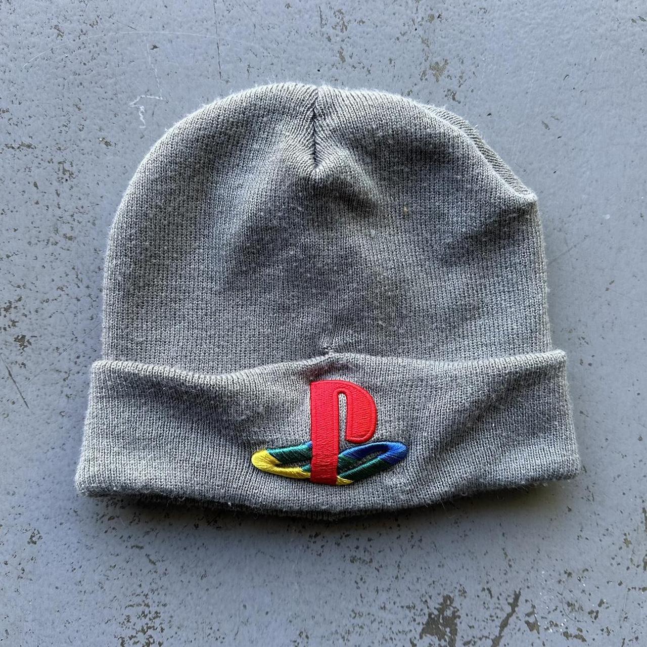 2017 PLAYSTATION LOGO GRAPHIC EMBROIDERED BEANIE one... - Depop