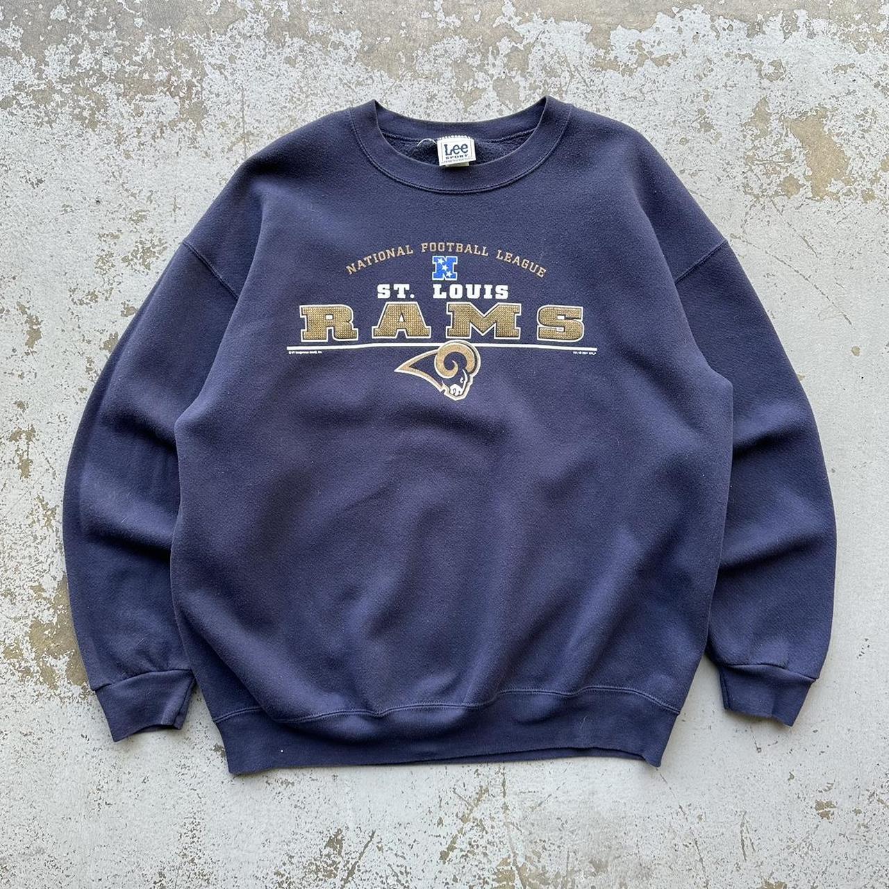 VINTAGE 2001 RAMS NFL FOOTBALL GRAPHIC TEAM SWEATER... - Depop
