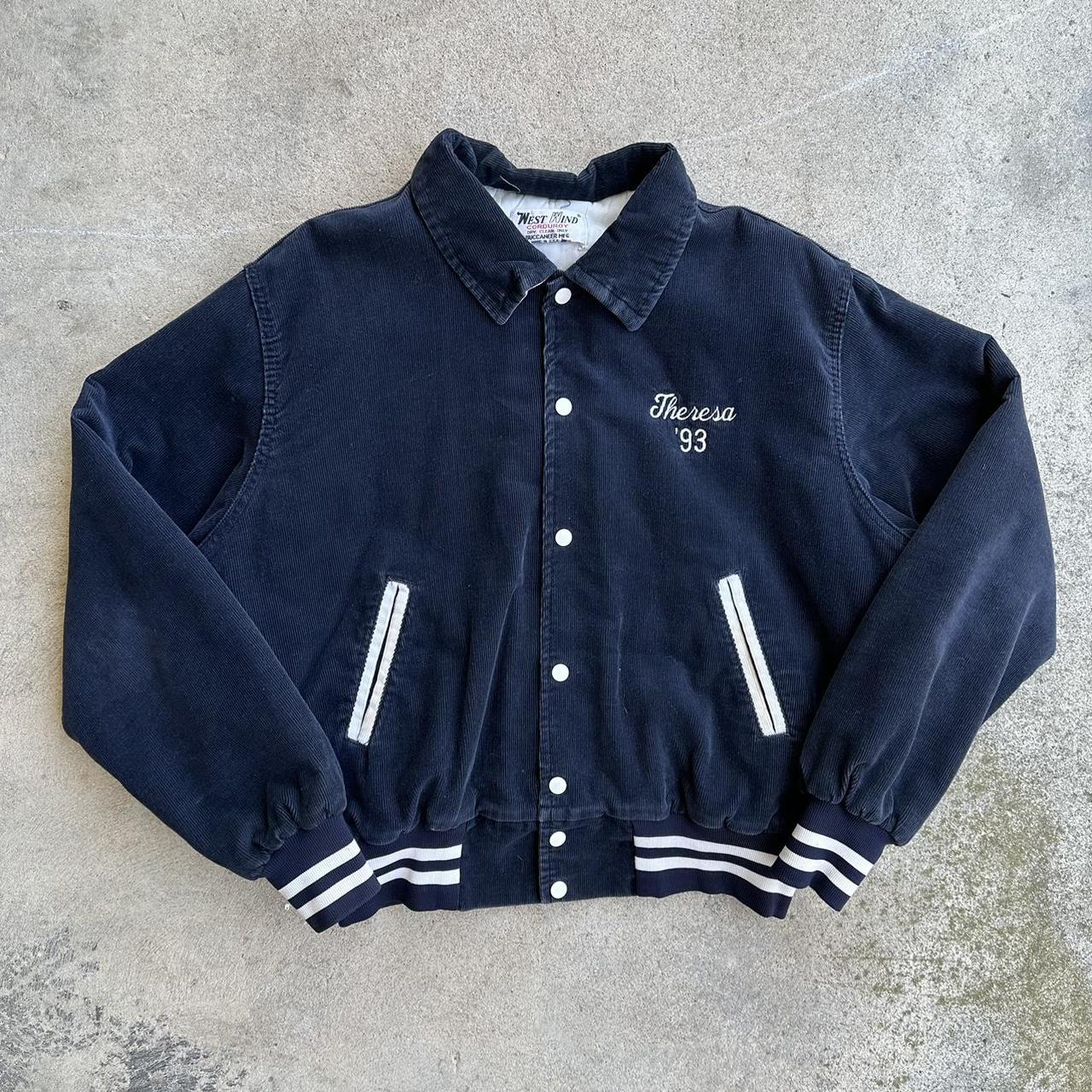 Vintage 1993 Corduroy Button Up Collared Varsity... - Depop