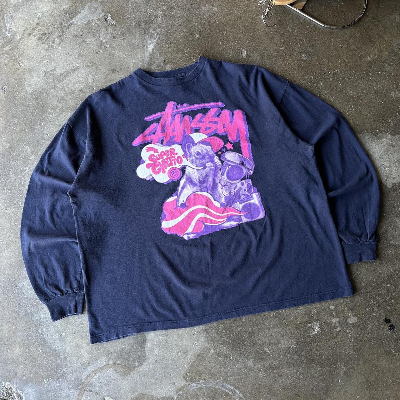 vintage 2000’s stussy super ghetto squirrel graphic... - Depop