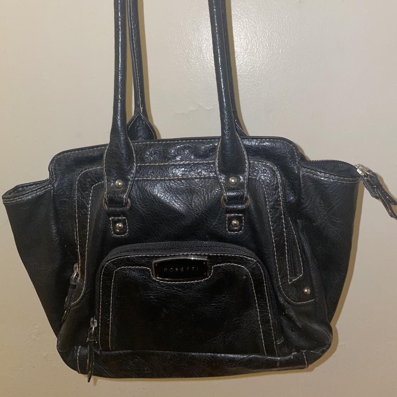 Black Shoulder Leather Bag Rosetti Very cute pre... - Depop