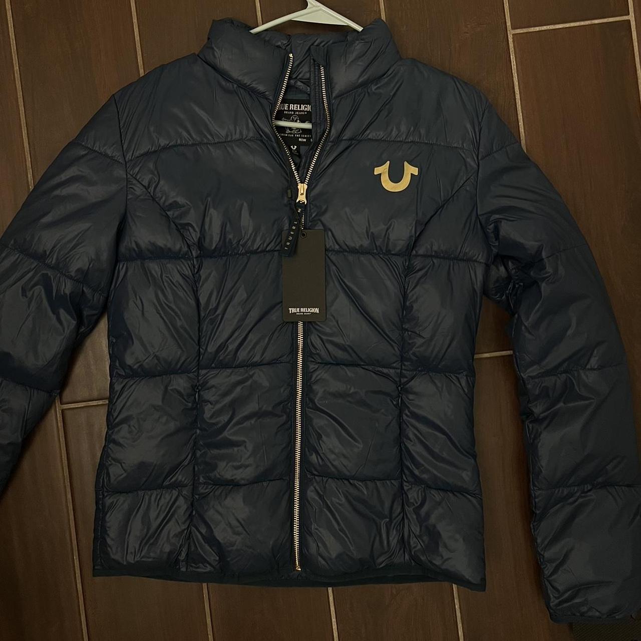 Blue True religion puffer jacket #truereligion - Depop