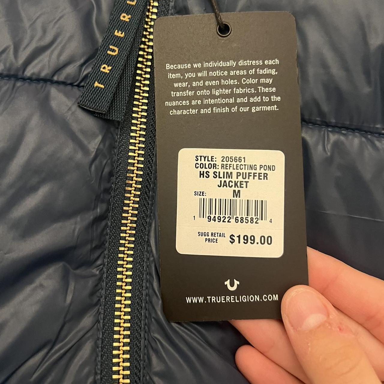 Blue True religion puffer jacket #truereligion - Depop