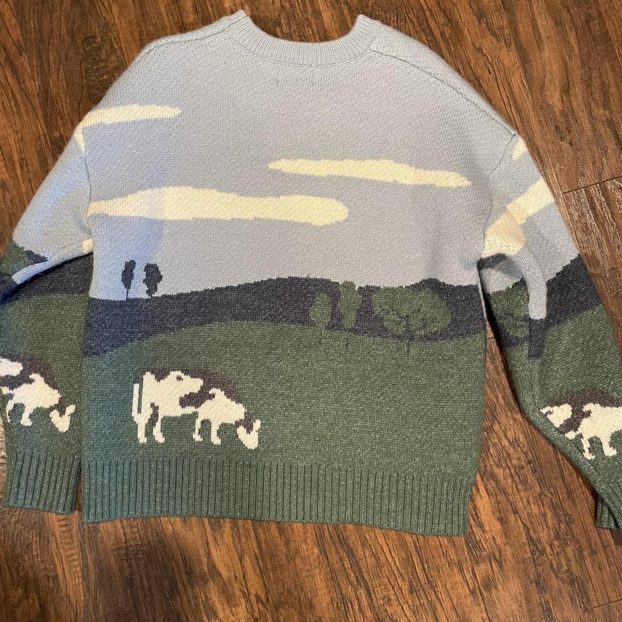 aelfric eden knit sweater cows in pasture. size... - Depop