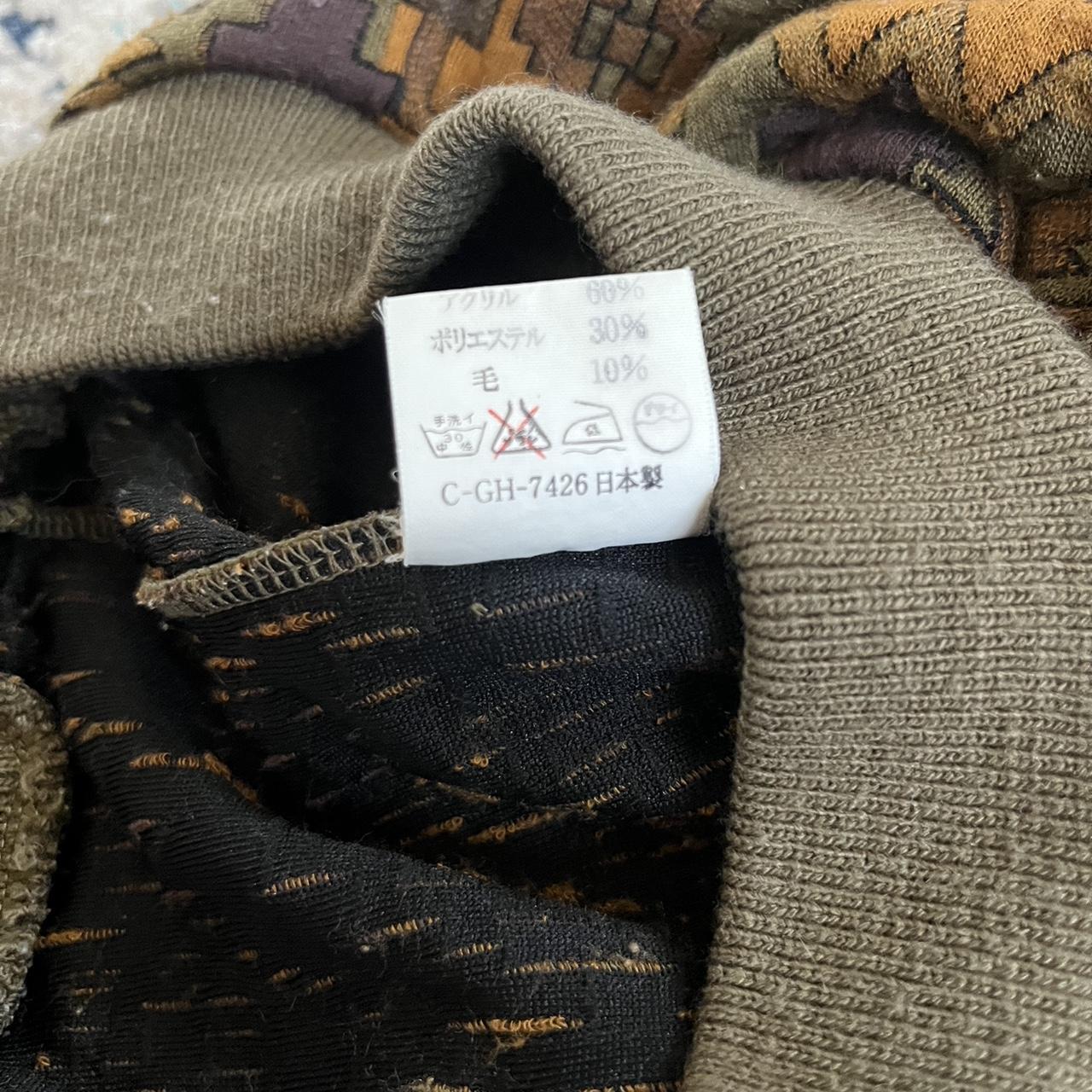 vintage Japanese long sleeve polo crazy design... - Depop